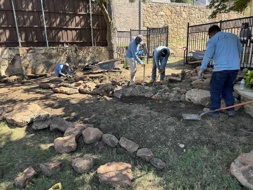 Controlling Erosion with Drainage and a Boulder Retaining Wall – Dallas ...