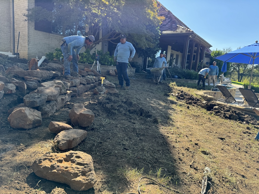 Controlling Erosion with Drainage and a Boulder Retaining Wall – Dallas ...