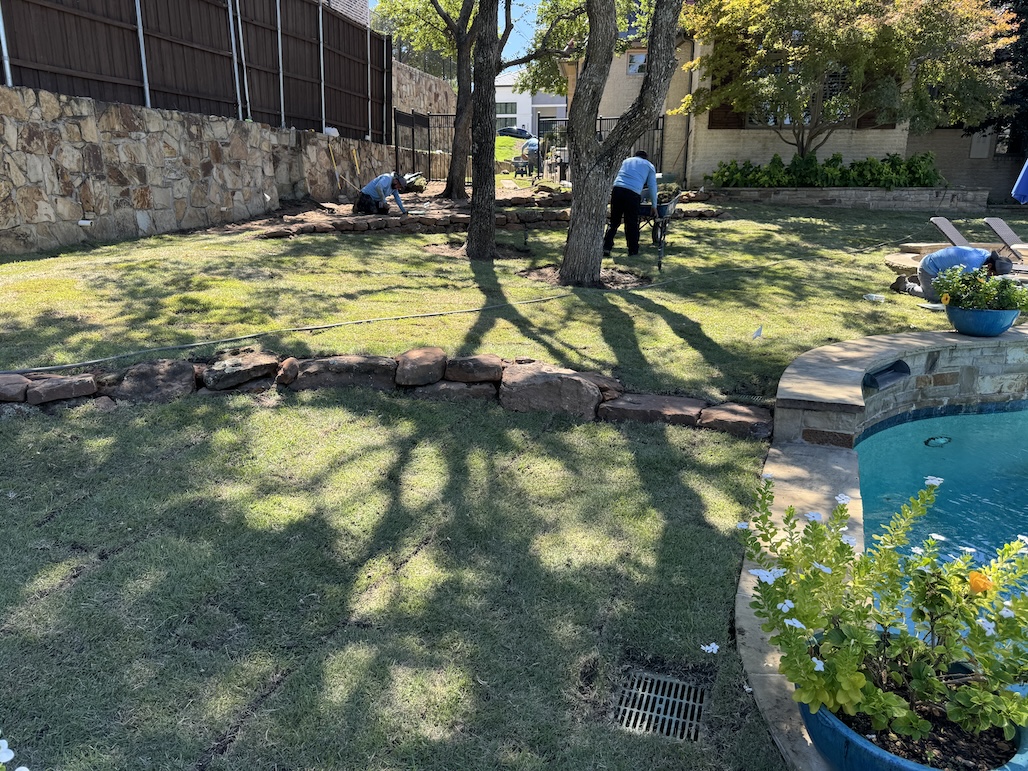 Controlling Erosion with Drainage and a Boulder Retaining Wall – Dallas ...