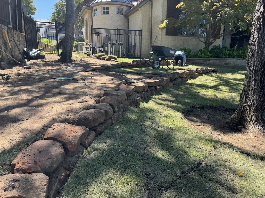 Controlling Erosion with Drainage and a Boulder Retaining Wall – Dallas ...